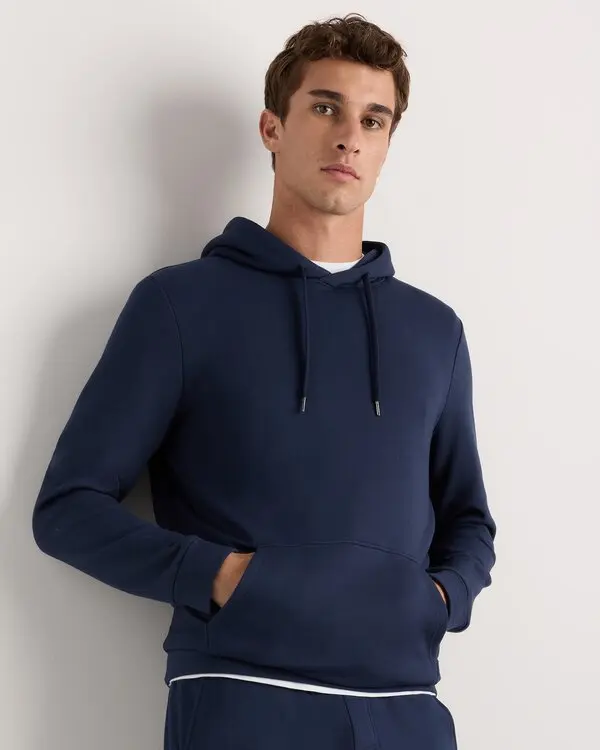 Quince Supersoft Fleece Pullover Hoodie - Navy