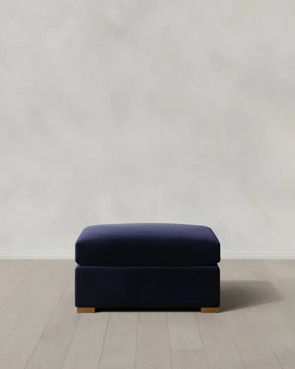 Quince Hollis Slope Arm Ottoman In Performance Velvet - Midnight