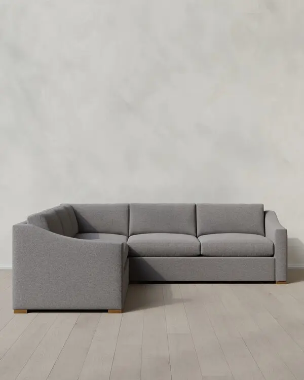 Quince Hollis Slope Arm L Sectional - Ash