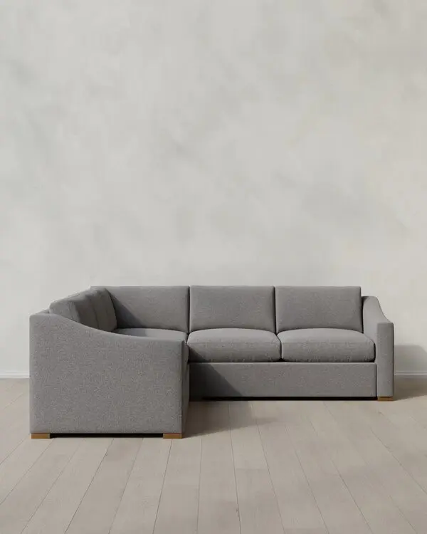 Quince Hollis Slope Arm L Sectional - Ash