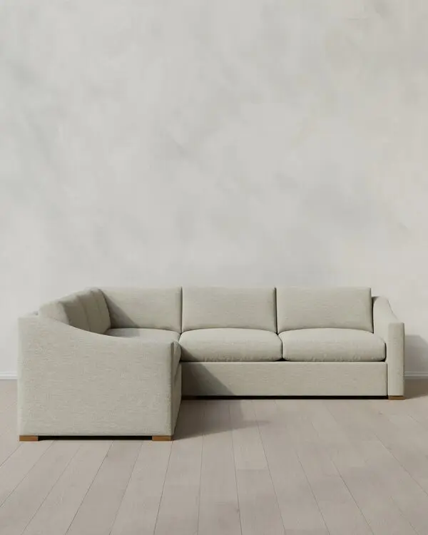 Quince Hollis Slope Arm L Sectional - Flax