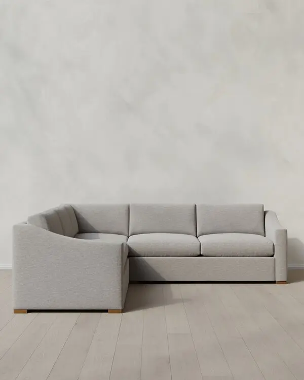 Quince Hollis Slope Arm L Sectional - Fog