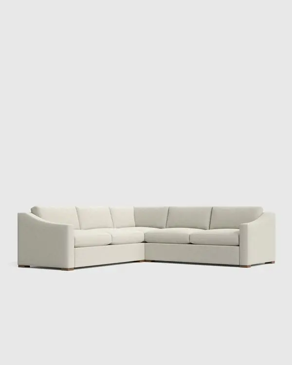Quince Hollis Slope Arm L Sectional - Ivory