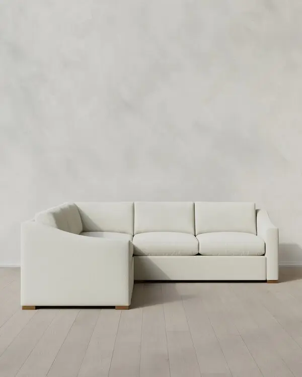Quince Hollis Slope Arm L Sectional - Ivory