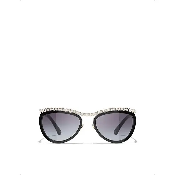 Chanel Ch4296h Cat-eye Acetate Sunglasses - Black