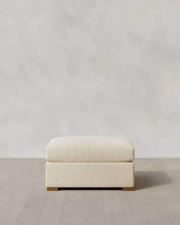 Quince Hollis Slope Arm Ottoman - Eggshell