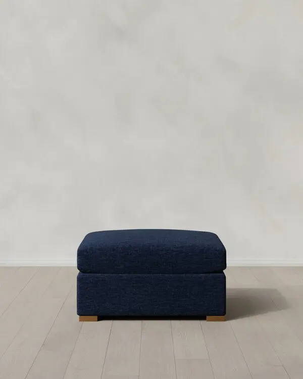 Quince Hollis Slope Arm Ottoman - Ink