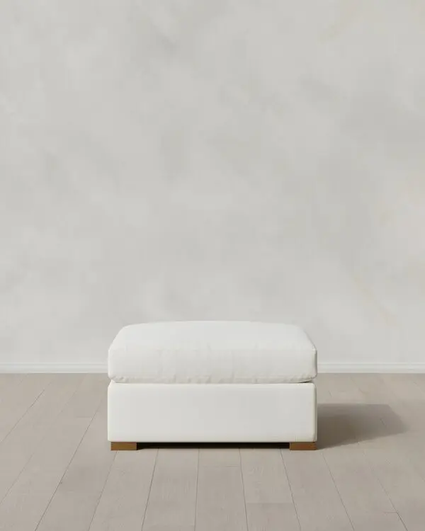 Quince Hollis Slope Arm Ottoman - Marshmallow