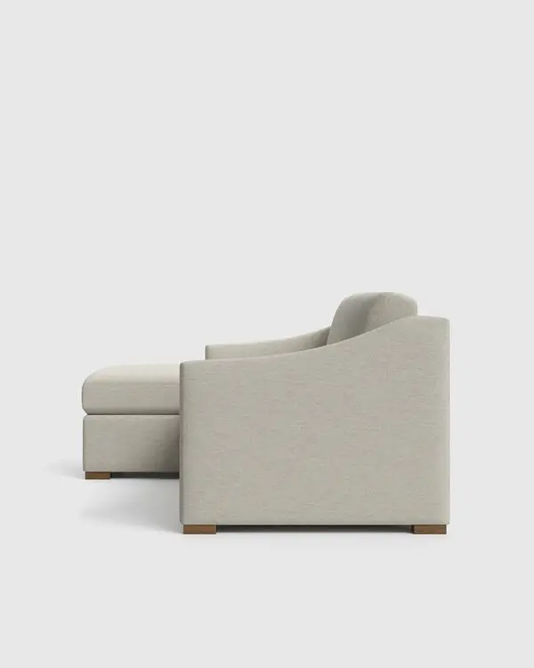 Quince Hollis Slope Arm Chaise Sectional In Performance Basketweave - Ivory