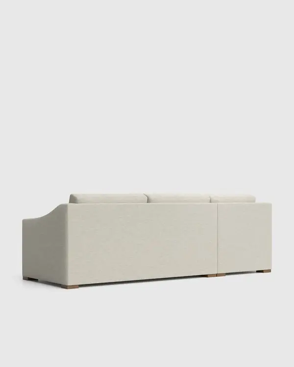 Quince Hollis Slope Arm Chaise Sectional In Performance Basketweave - Ivory