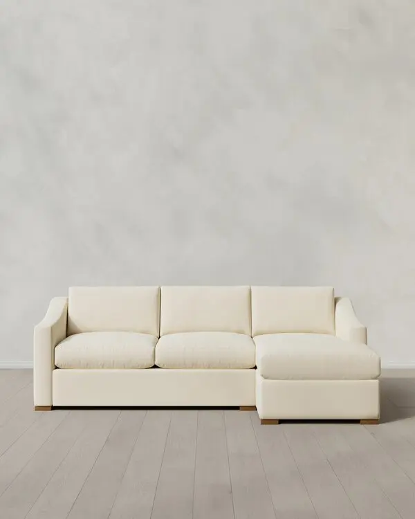 Quince Hollis Slope Arm Chaise Sectional - Ivory