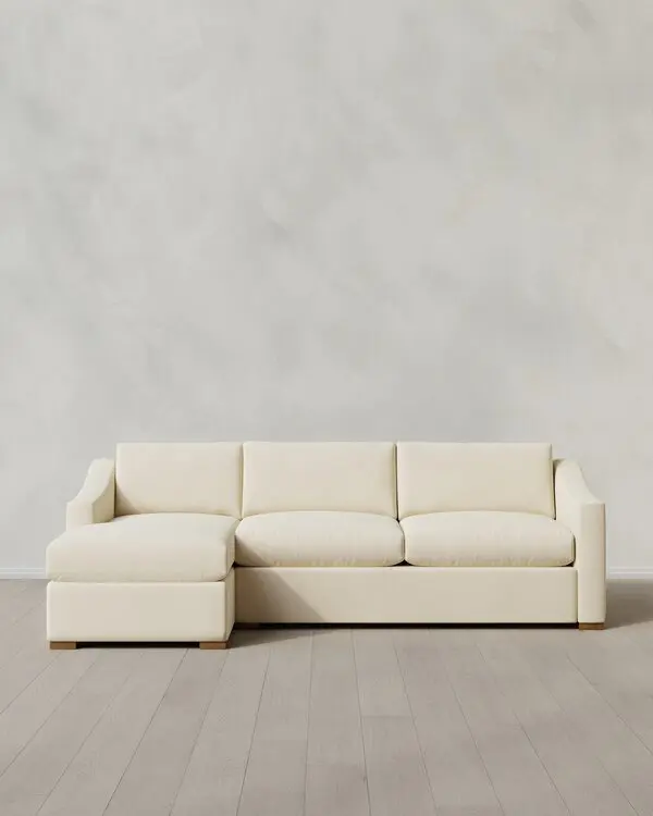 Quince Hollis Slope Arm Chaise Sectional - Ivory