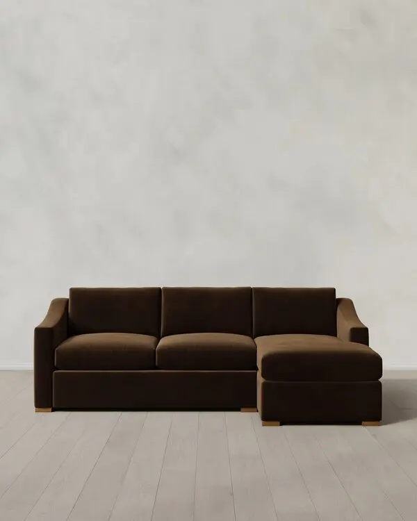 Quince Hollis Slope Arm Chaise Sectional - Java