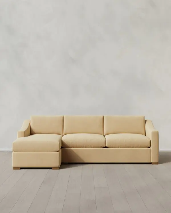 Quince Hollis Slope Arm Chaise Sectional - Linen