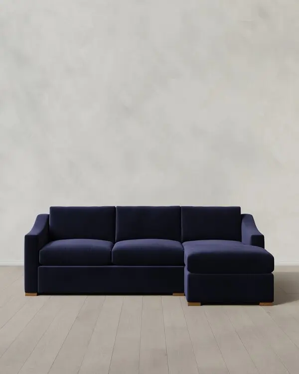 Quince Hollis Slope Arm Chaise Sectional - Midnight