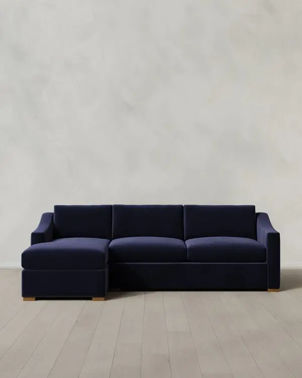 Quince Hollis Slope Arm Chaise Sectional - Midnight