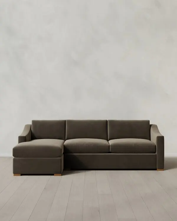 Quince Hollis Slope Arm Chaise Sectional - Sable