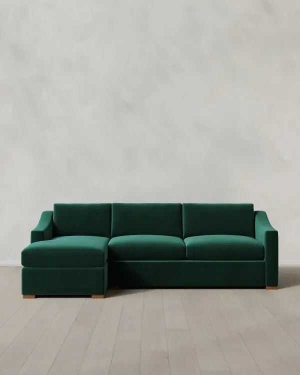Quince Hollis Slope Arm Chaise Sectional - Spruce