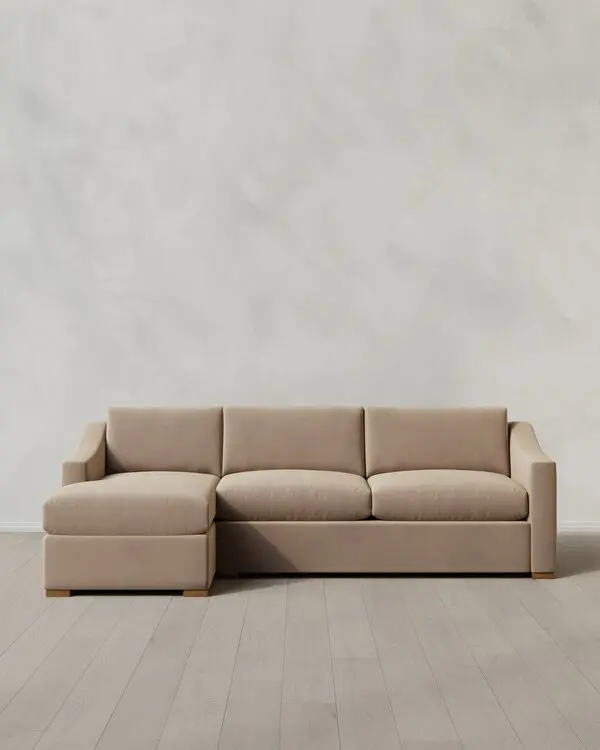 Quince Hollis Slope Arm Chaise Sectional - Taupe