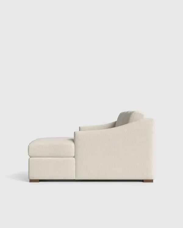 Quince Hollis Slope Arm Chaise Sectional In Performance Chenille Linen Blend - Slate