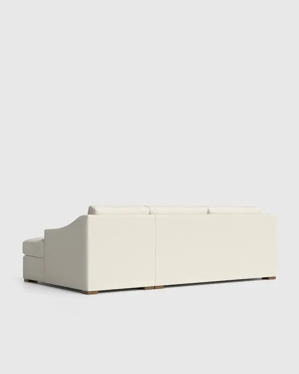 Quince Hollis Slope Arm Chaise Sectional In Performance Chenille Linen Blend - Slate