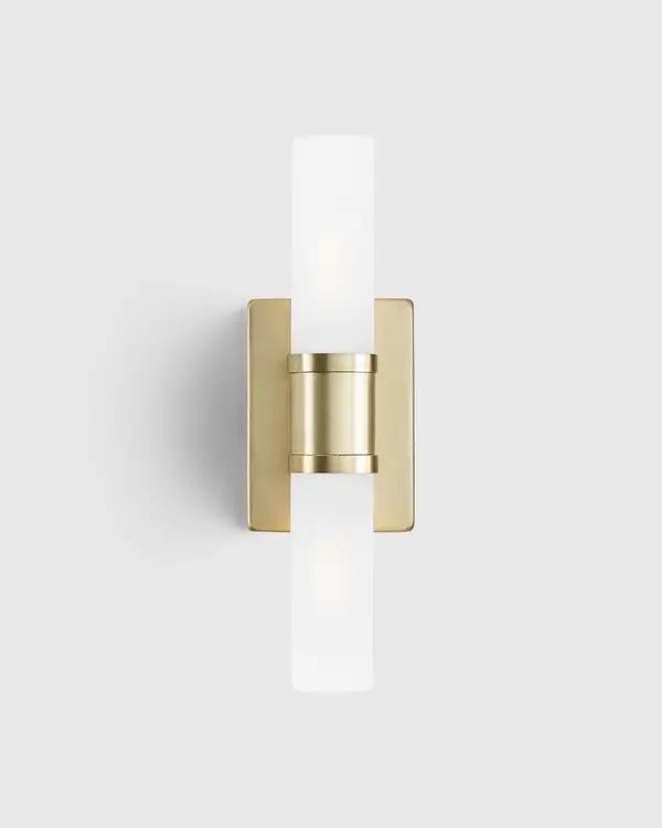 Quince Cuff Glass Vanity Sconce - Brass