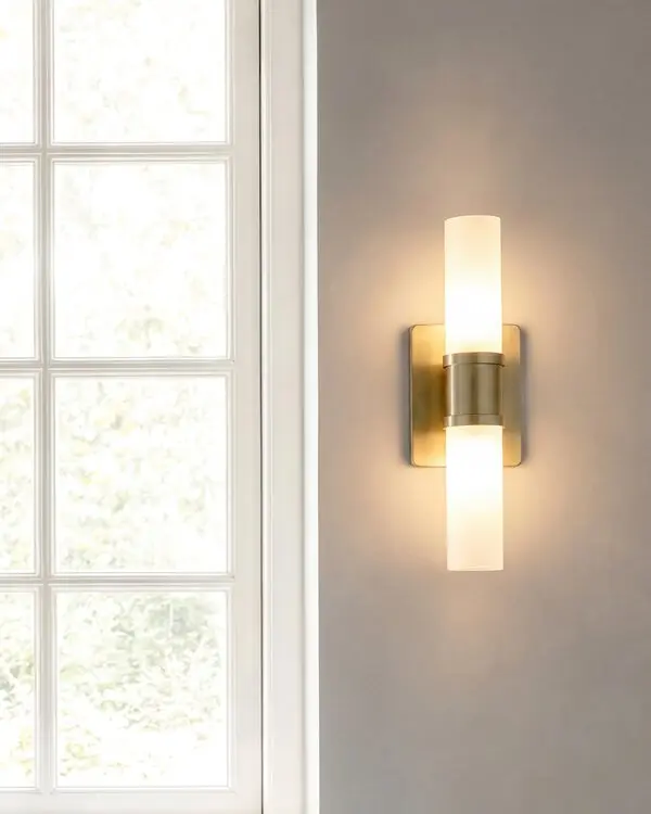 Quince Cuff Glass Vanity Sconce - Brass