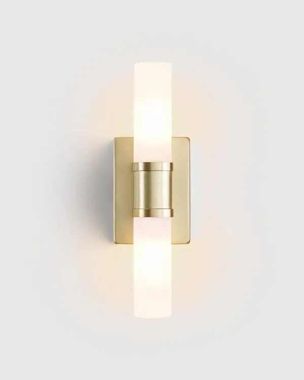 Quince Cuff Glass Vanity Sconce - Brass