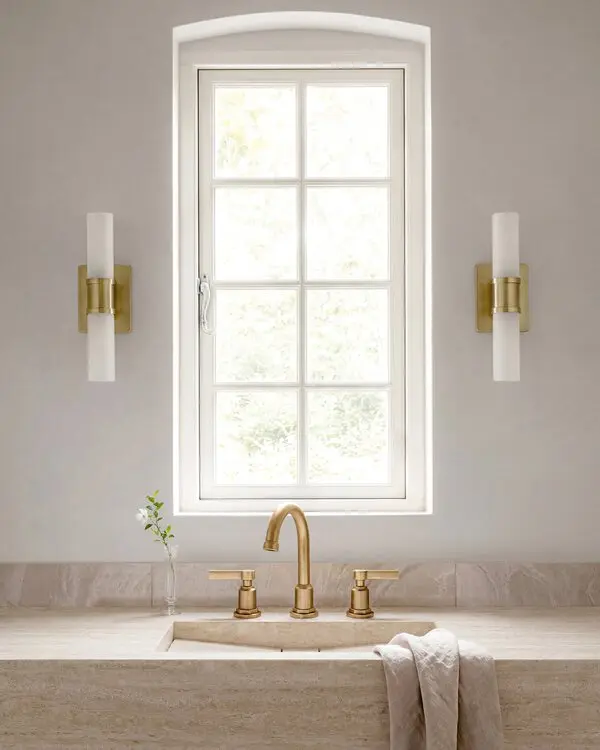 Quince Cuff Glass Vanity Sconce - Brass