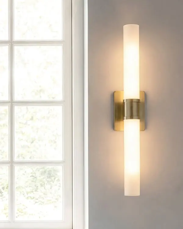 Quince Cuff Glass Vanity Sconce - Brass