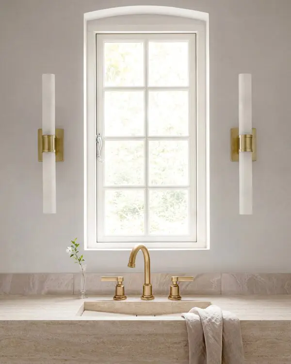 Quince Cuff Glass Vanity Sconce - Brass