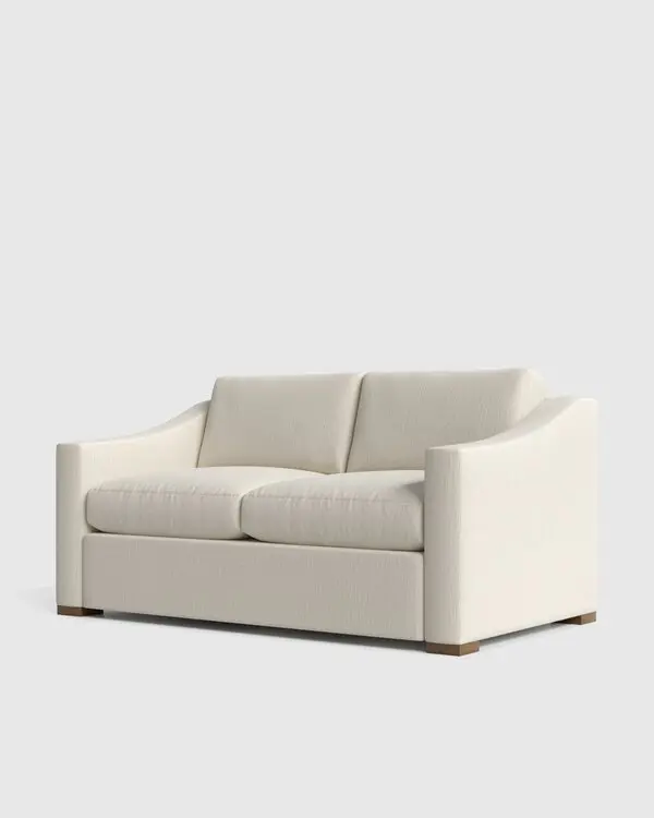Quince Hollis Slope Arm Sofa In Performance Chenille Linen Blend - Eggshell