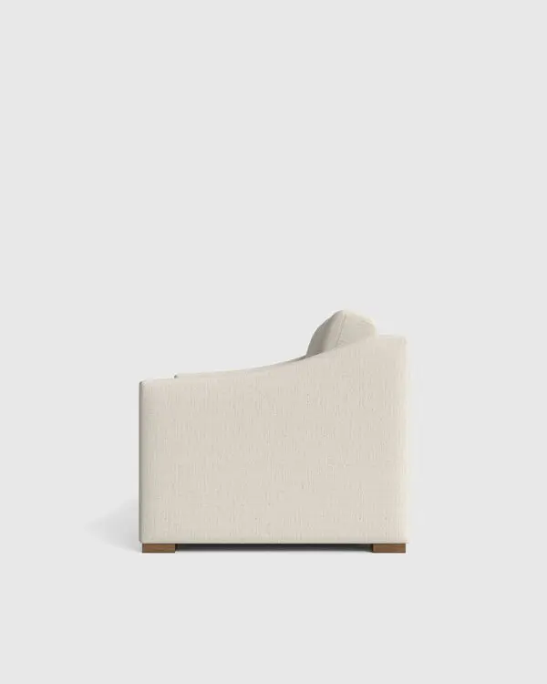 Quince Hollis Slope Arm Sofa In Performance Chenille Linen Blend - Eggshell
