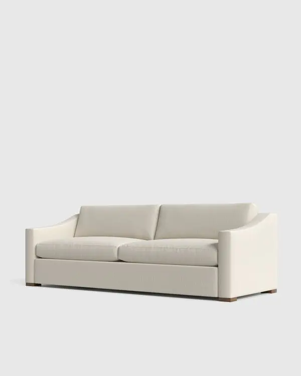 Quince Hollis Slope Arm Sofa In Performance Chenille Linen Blend - Eggshell
