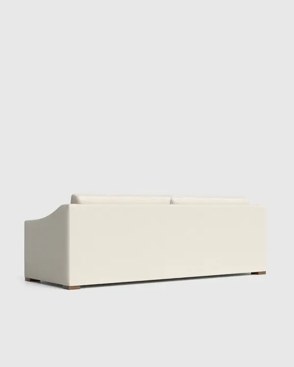 Quince Hollis Slope Arm Sofa In Performance Chenille Linen Blend - Eggshell