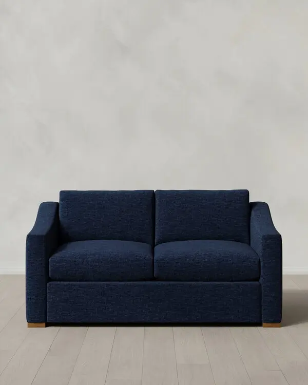 Quince Hollis Slope Arm Sofa In Performance Chenille Linen Blend - Ink