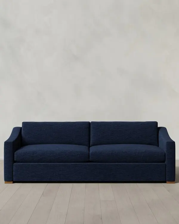 Quince Hollis Slope Arm Sofa In Performance Chenille Linen Blend - Ink