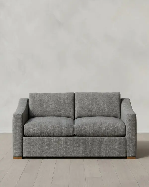 Quince Hollis Slope Arm Sofa In Performance Chenille Linen Blend - Slate