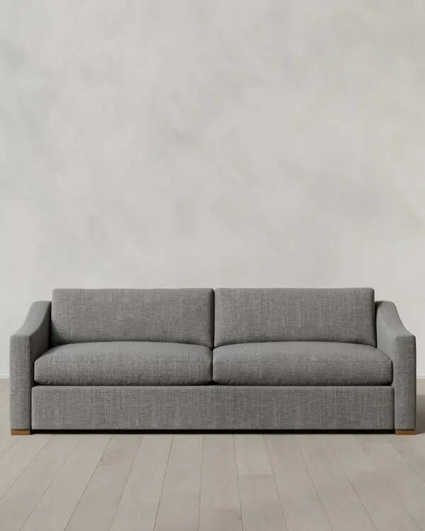 Quince Hollis Slope Arm Sofa In Performance Chenille Linen Blend - Slate