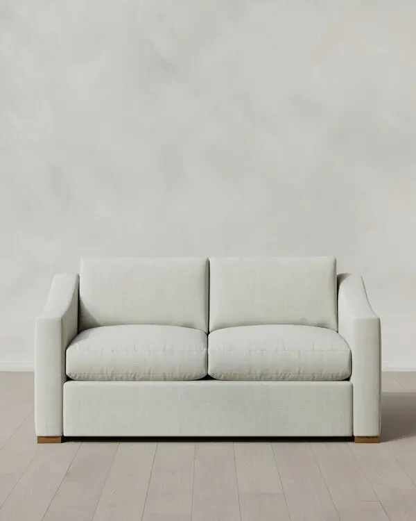 Quince Hollis Slope Arm Sofa In Performance Chenille Linen Blend - Sorrell