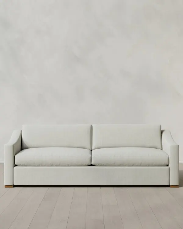 Quince Hollis Slope Arm Sofa In Performance Chenille Linen Blend - Sorrell