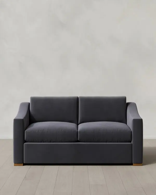 Quince Hollis Slope Arm Sofa - Gunmetal