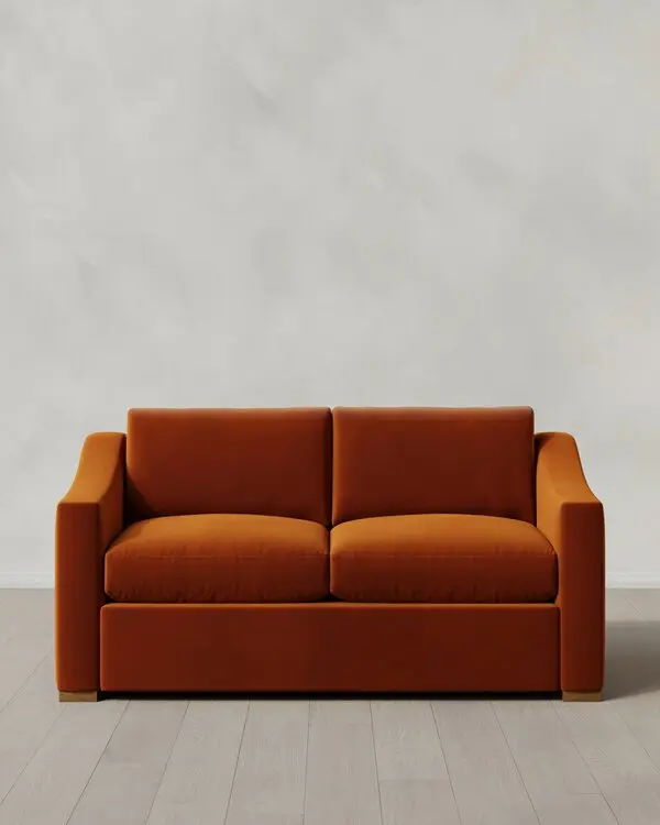 Quince Hollis Slope Arm Sofa - Rust