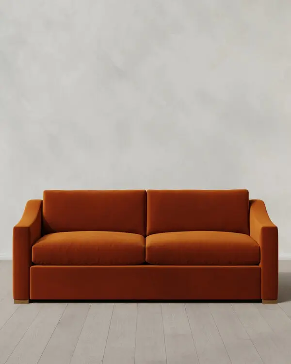 Quince Hollis Slope Arm Sofa - Rust