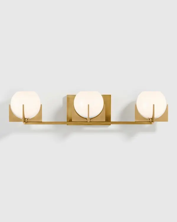 Quince Deco Glass Globe Vanity Sconce - Brass