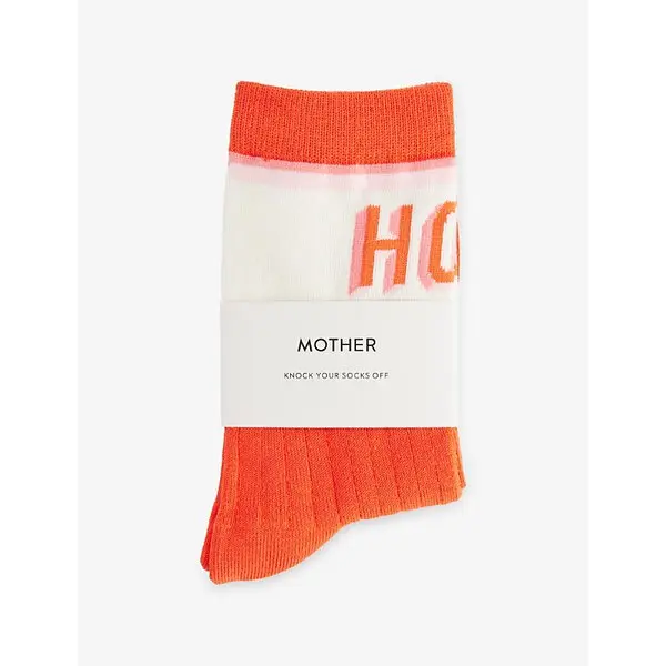 MOTHER The Half Step Embroidered Socks - Hot Dog