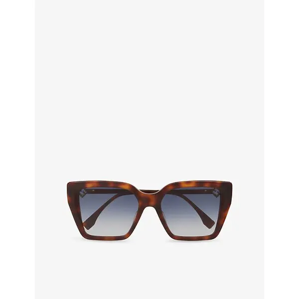 Fendi Fe40161i Ff Diamonds Square-frame Tortoiseshell Acetate Sunglasses - Brown