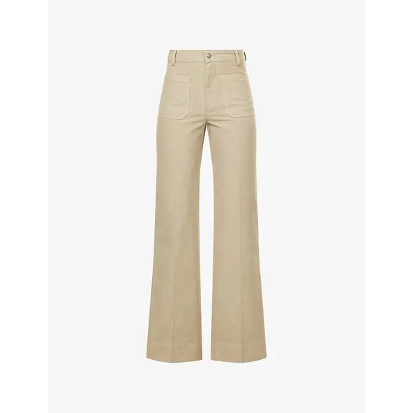 Victoria Beckham Alina Wide-leg Denim Jeans - Stone Grey