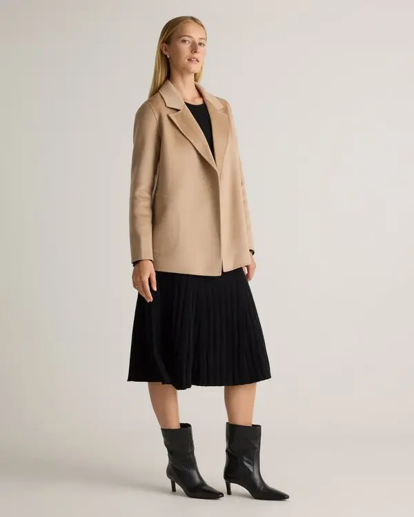 Quince 100% Mongolian Cashmere Double-faced Open Blazer - Camel