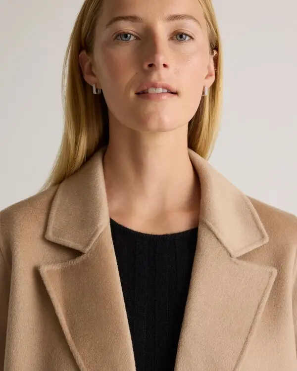 Quince 100% Mongolian Cashmere Double-faced Open Blazer - Camel